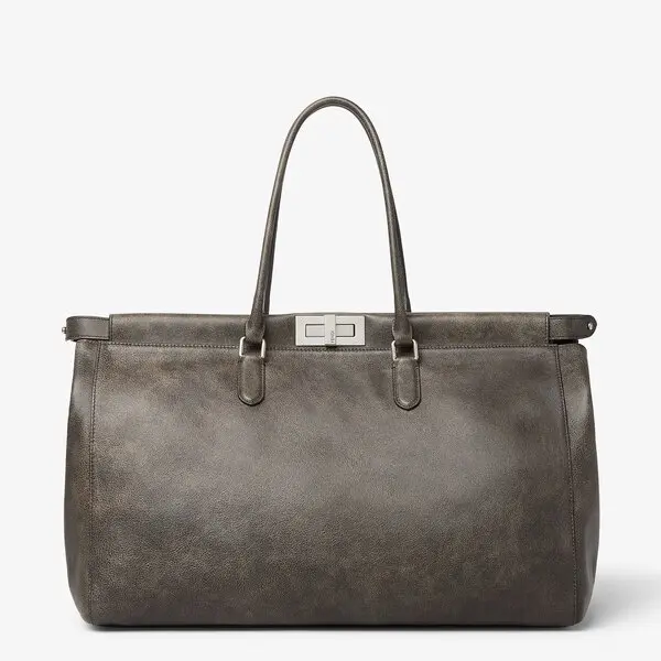 Fendi Peekaboo Tote Large Black Vintage-effect Leather Bag